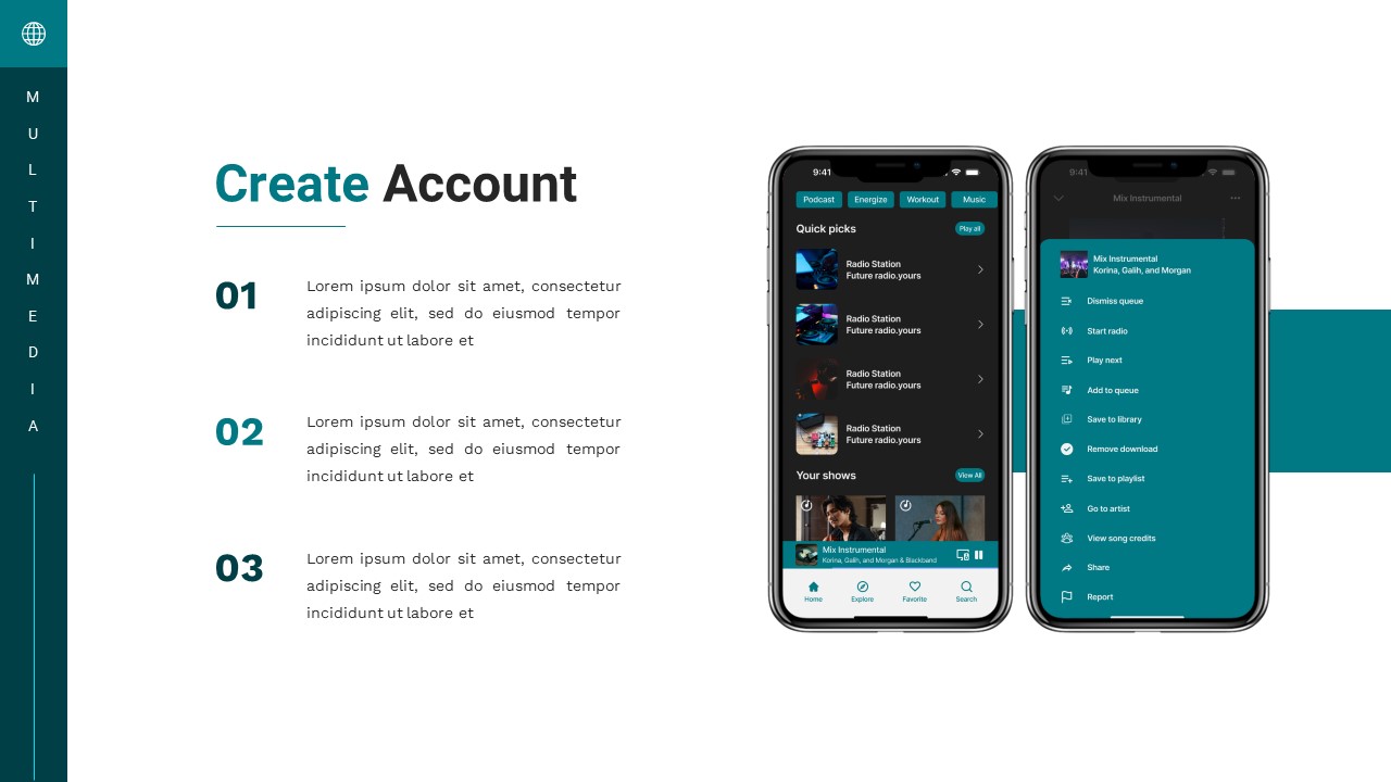 Multimedia Apps - Mobile App Powerpoint Templates, Presentation Templates