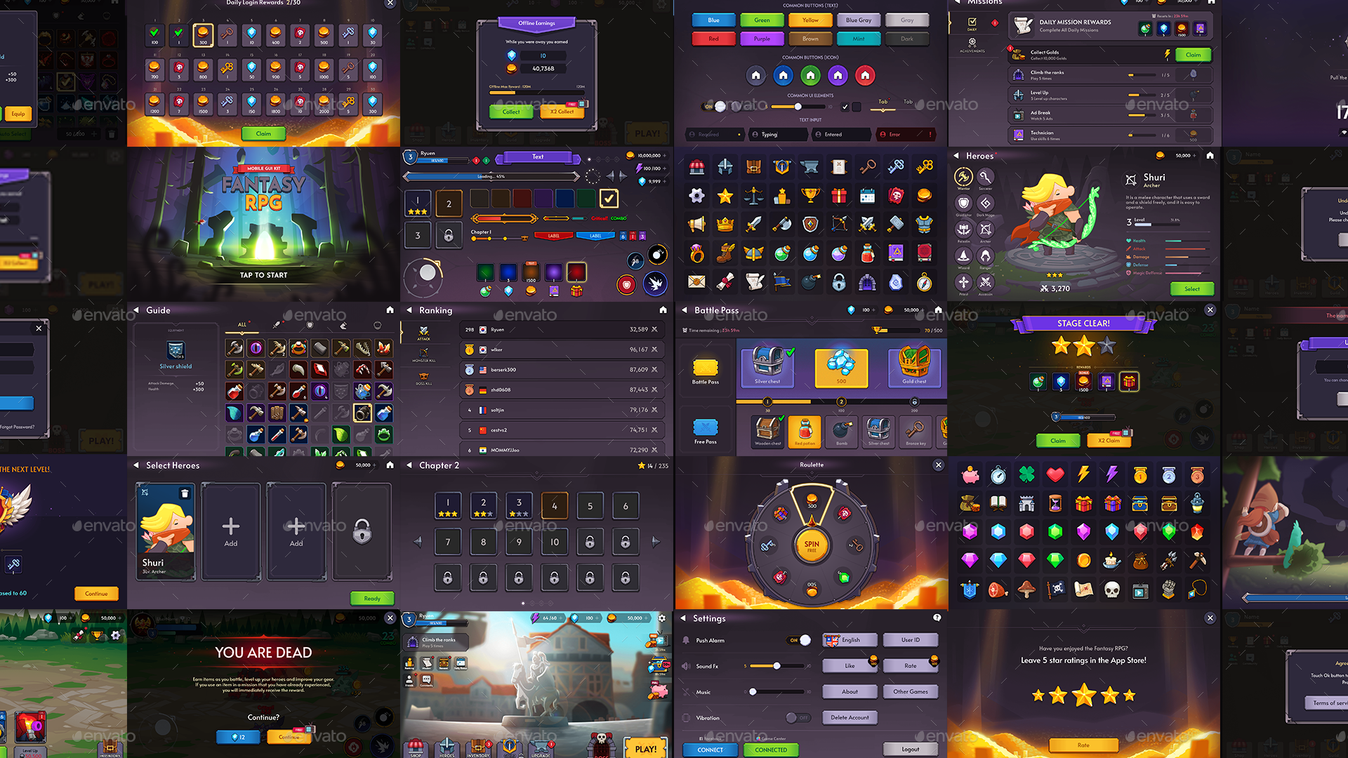 GUI Pro - Fantasy RPG, Game Assets | GraphicRiver
