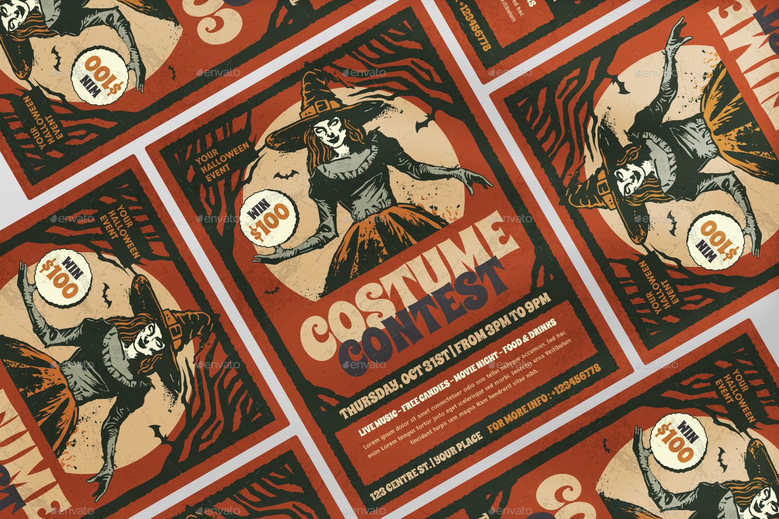 Halloween Costume Contest Flyer, Print Templates | GraphicRiver