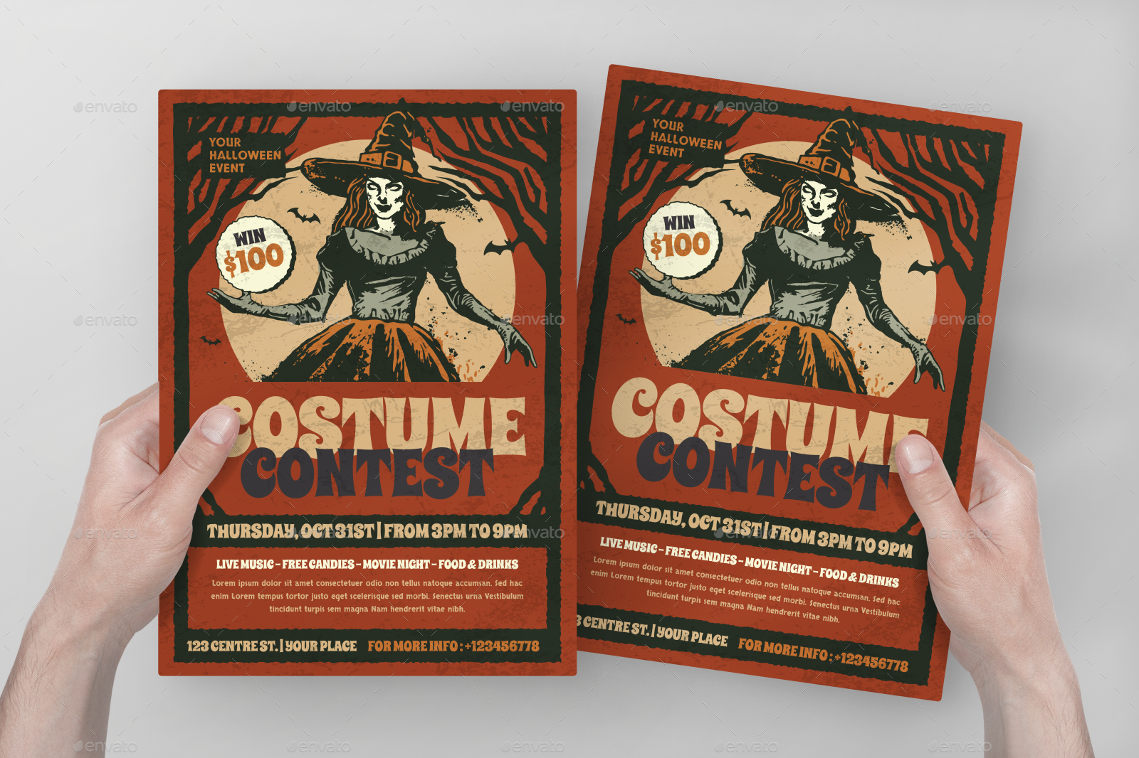 Halloween Costume Contest Flyer, Print Templates | GraphicRiver