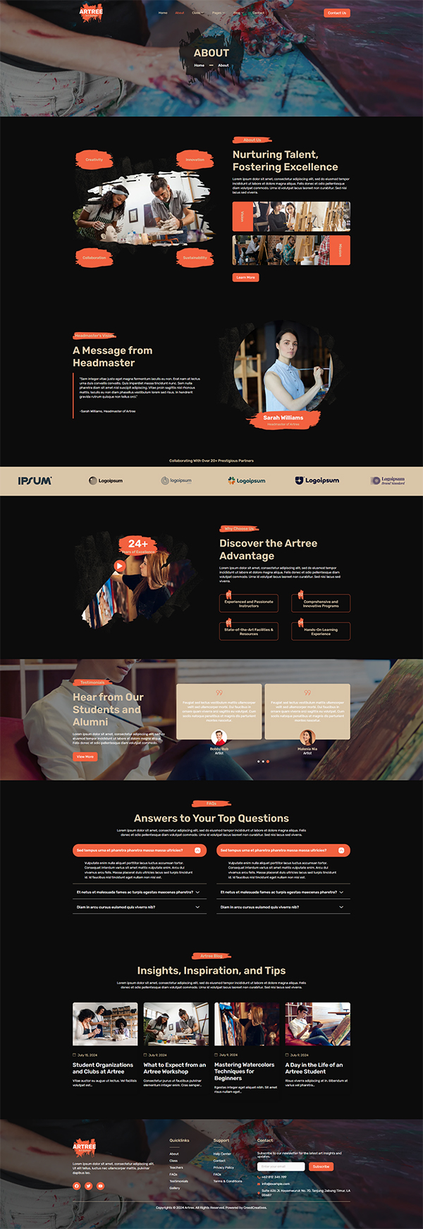 Artree - Art School Elementor Template Kit by creedcreatives | ThemeForest