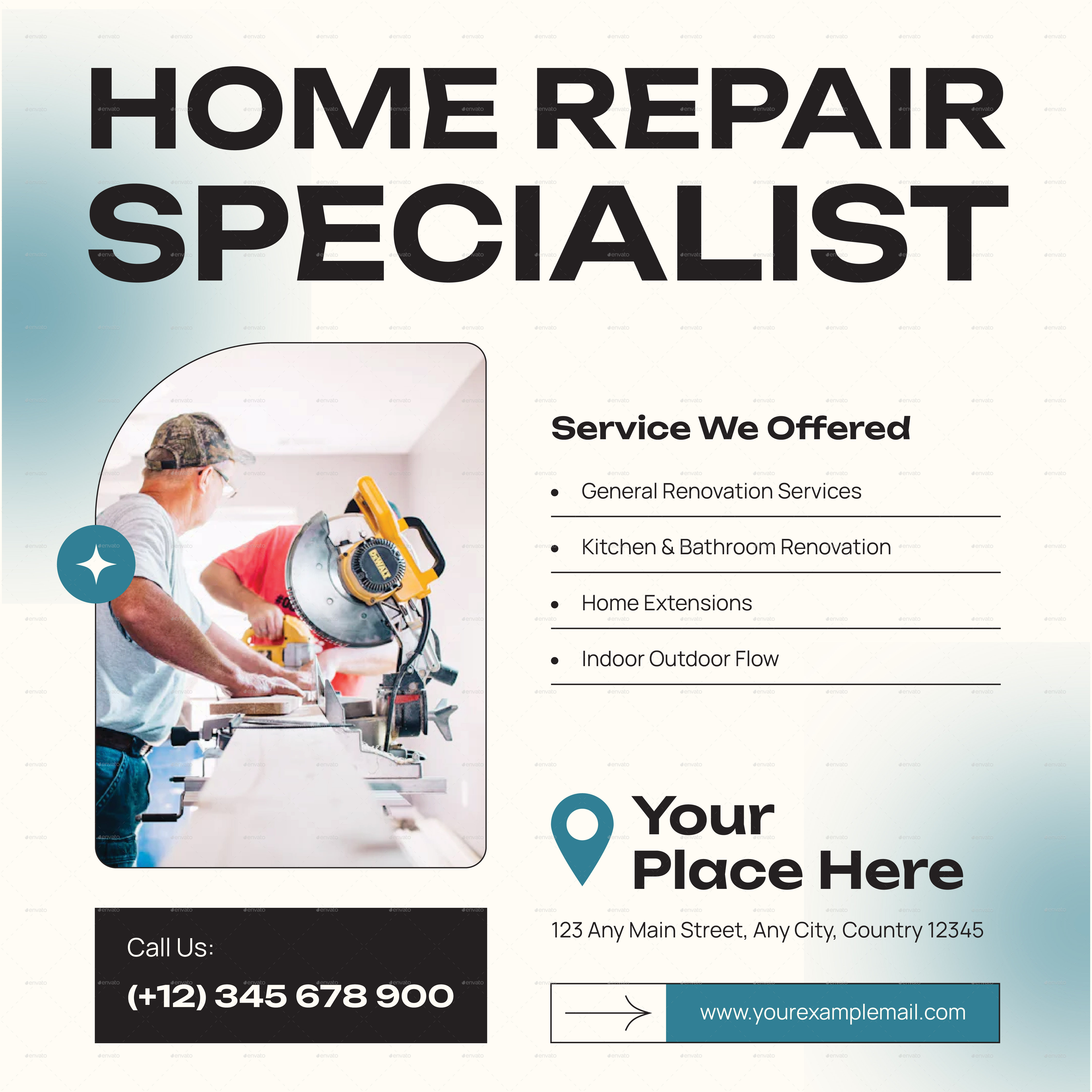 Modern Renovation Service Flyer, Print Templates | GraphicRiver