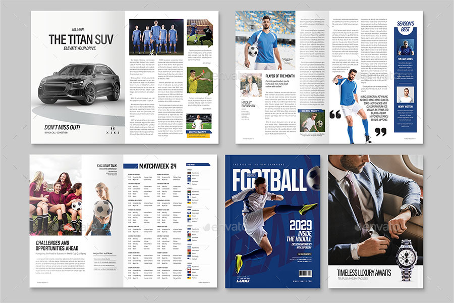 Football Magazine Template, Print Templates | GraphicRiver