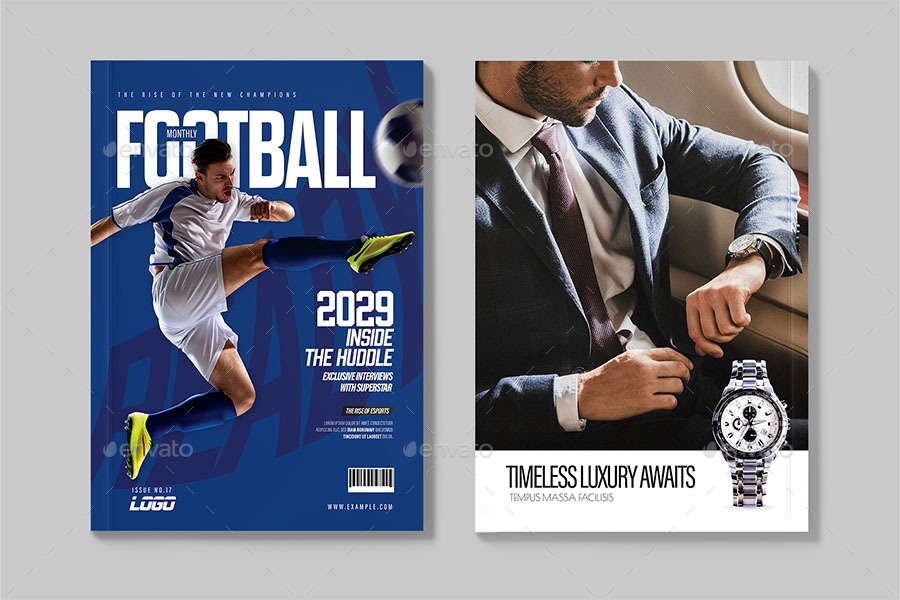 Football Magazine Template, Print Templates | GraphicRiver