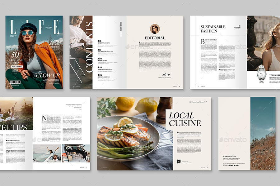 Fashion & Lifestyle Magazine Template, Print Templates | GraphicRiver