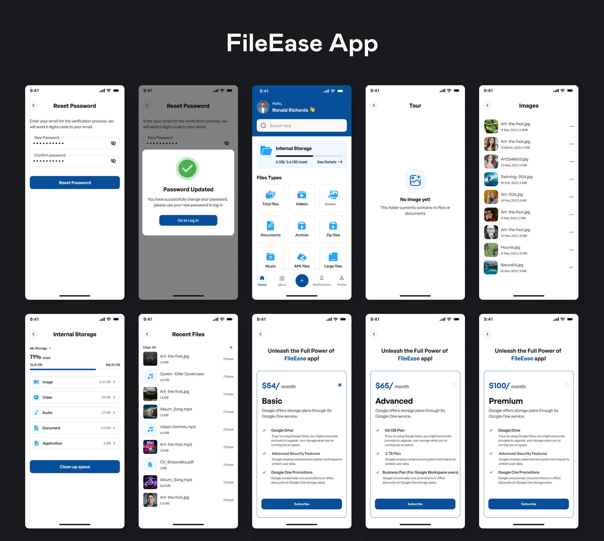 FileEase UI template | Cloud File Management App in Flutter | FileAero ...