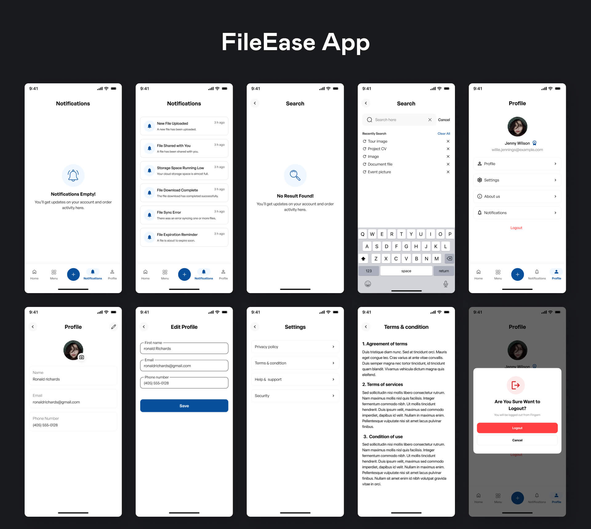 FileEase UI template | Cloud File Management App in Flutter | FileAero ...