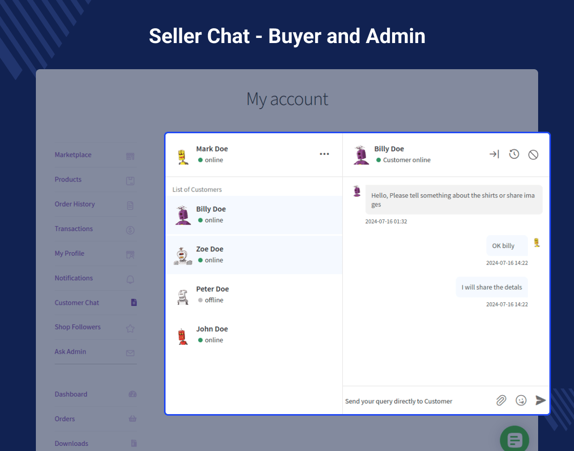 WordPress WooCommerce Marketplace Buyer Seller Chat Plugin by Webkul