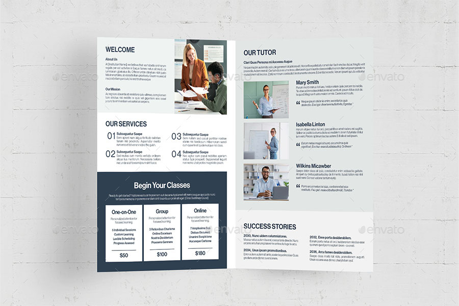 Education Bifold Leaflet Template, Print Templates | GraphicRiver
