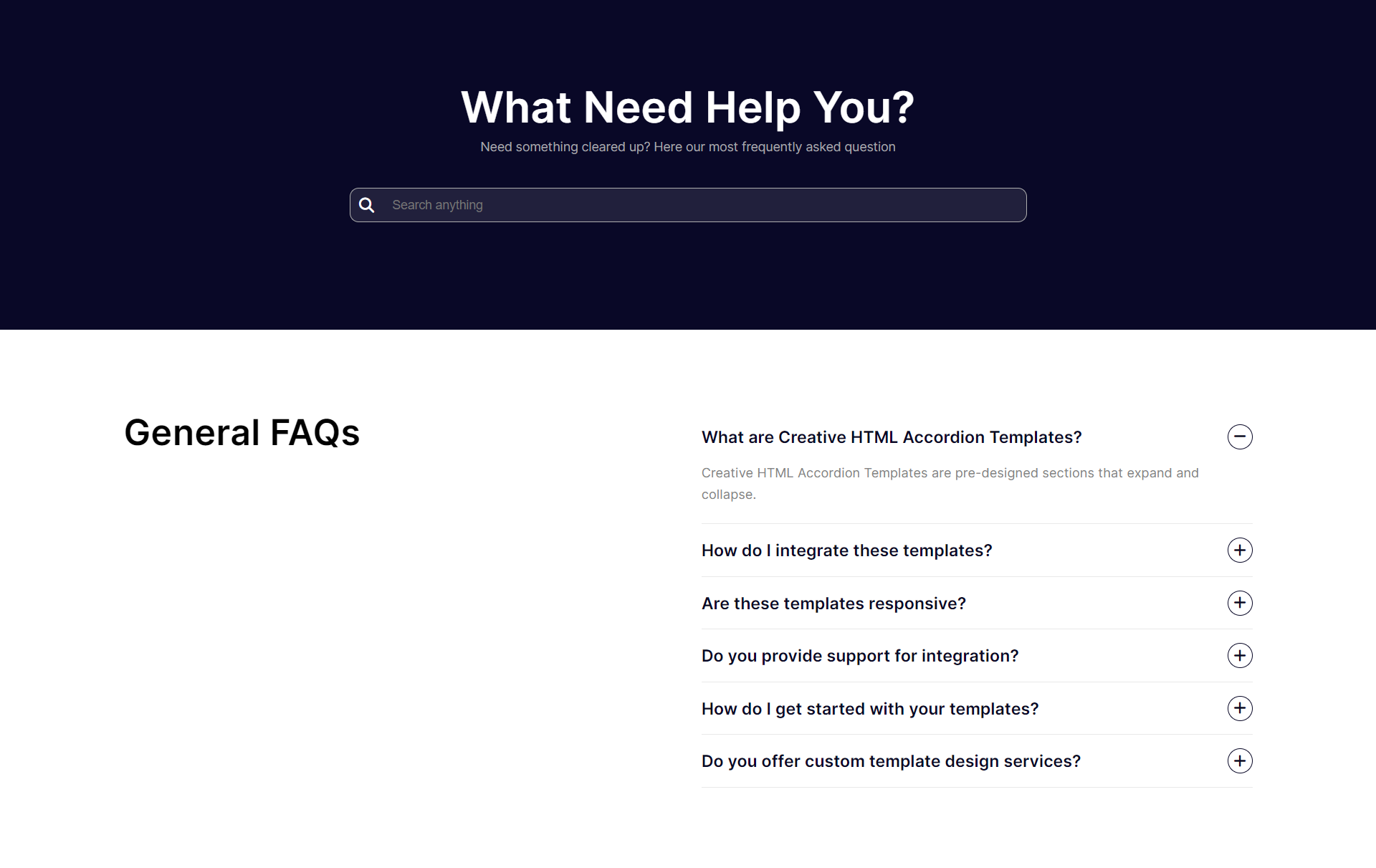 Creative HTML Accordion & FAQ Templates by Salahudeen007 | CodeCanyon