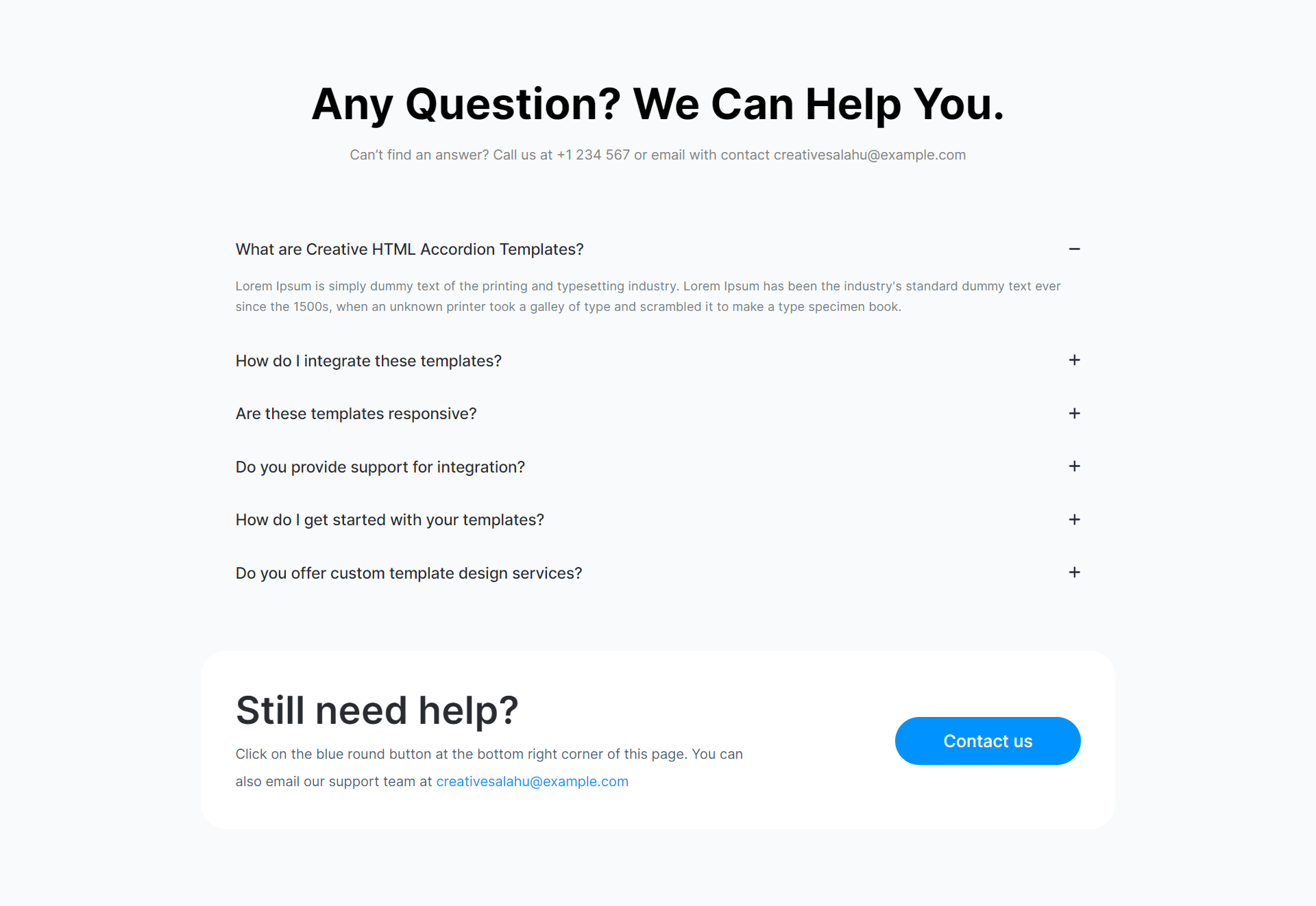 Creative HTML Accordion & FAQ Templates by Salahudeen007 | CodeCanyon