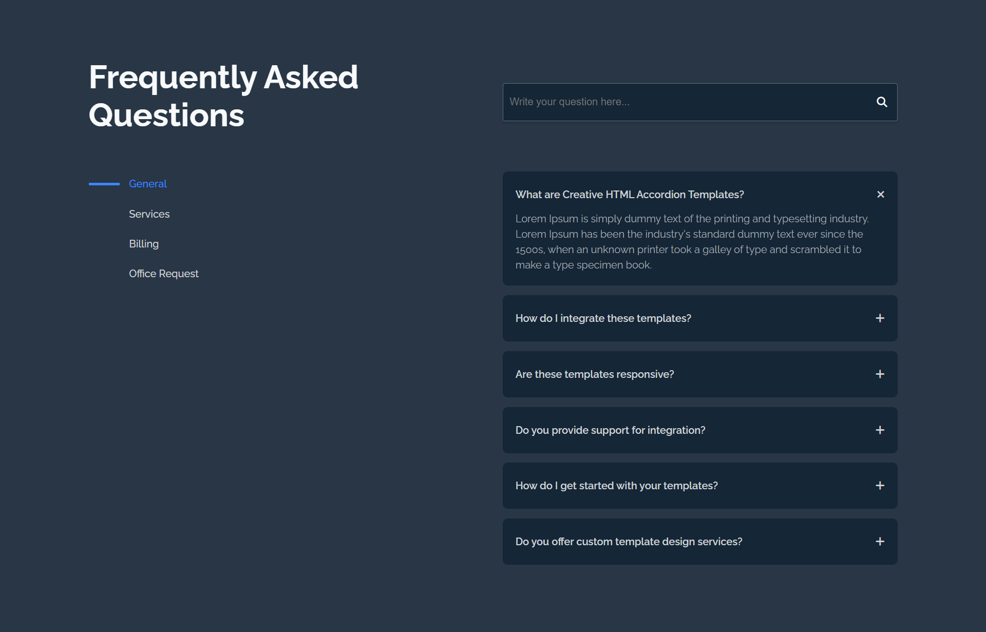 Creative HTML Accordion & FAQ Templates by Salahudeen007 | CodeCanyon