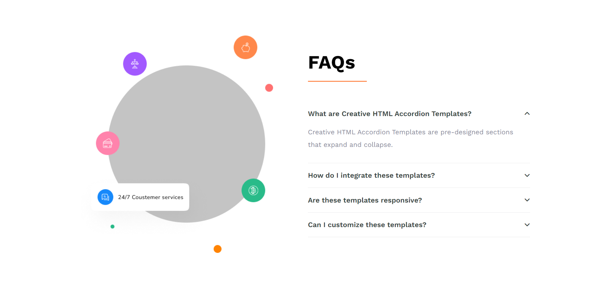 Creative HTML Accordion & FAQ Templates by Salahudeen007 | CodeCanyon