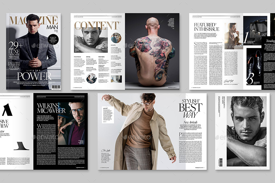 Men's Fashion Magazine Template, Print Templates | GraphicRiver