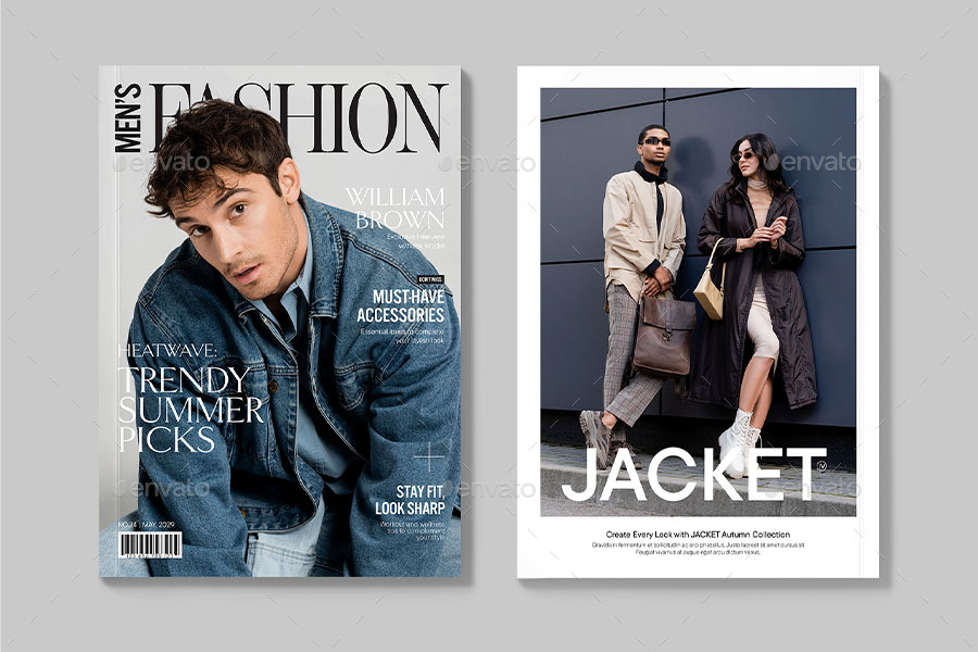 Men's Fashion Magazine Template, Print Templates | GraphicRiver