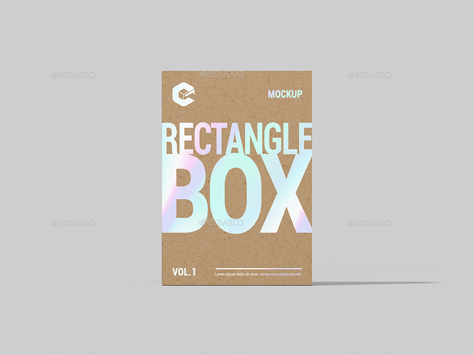 Rectangle Box Mockup V.1 | Elongated Product Box With Two Type of Paper ...