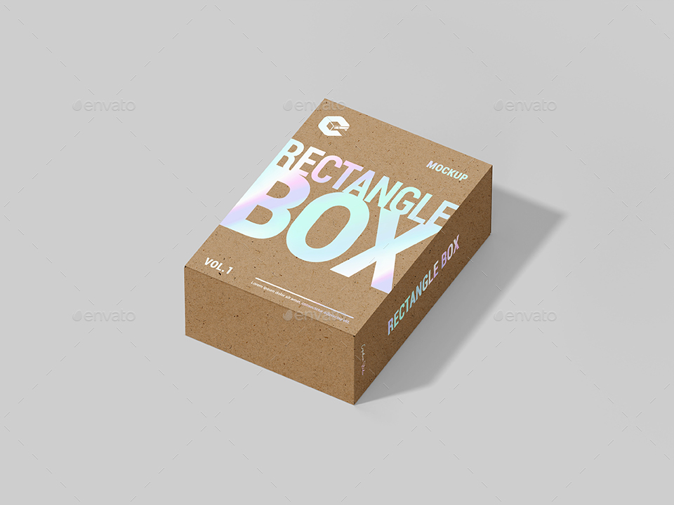 Rectangle Box Mockup V.1 | Elongated Product Box With Two Type of Paper ...