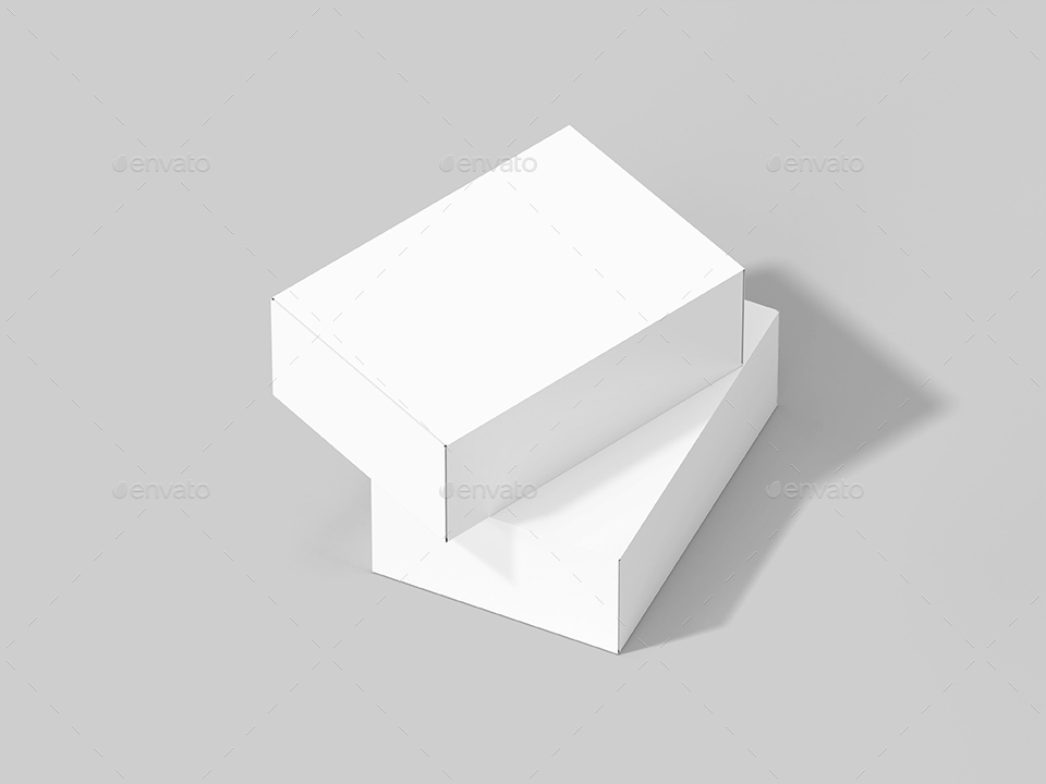 Rectangle Box Mockup V.1 | Elongated Product Box With Two Type of Paper ...