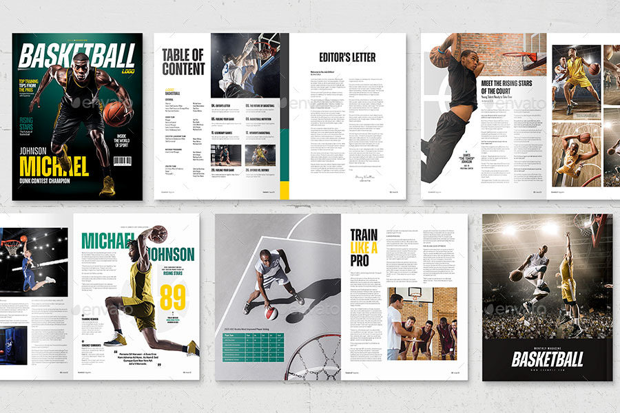 Basketball Magazine Template, Print Templates | GraphicRiver