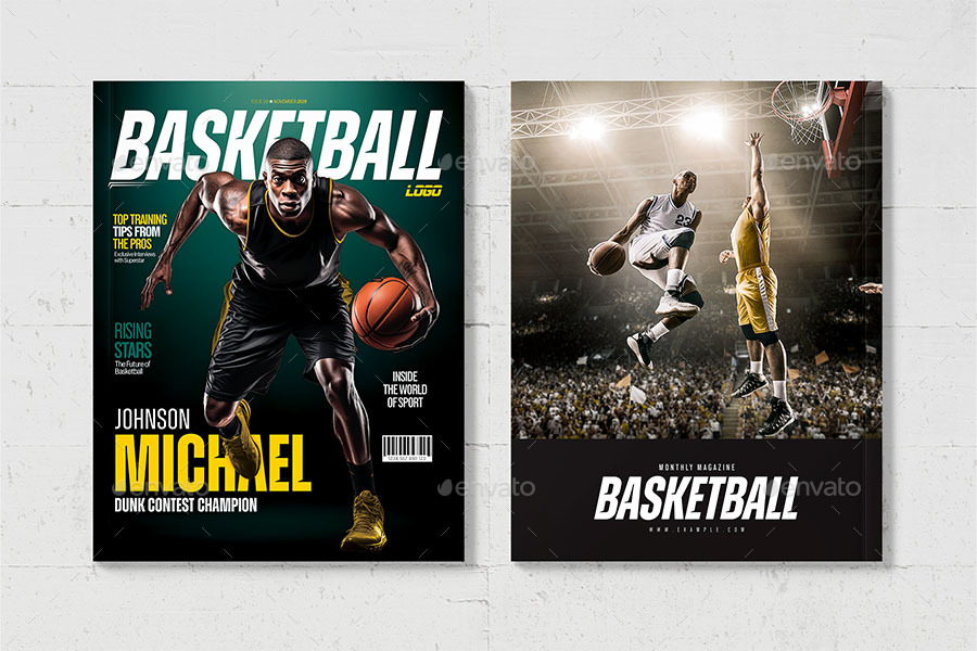 Basketball Magazine Template, Print Templates | GraphicRiver