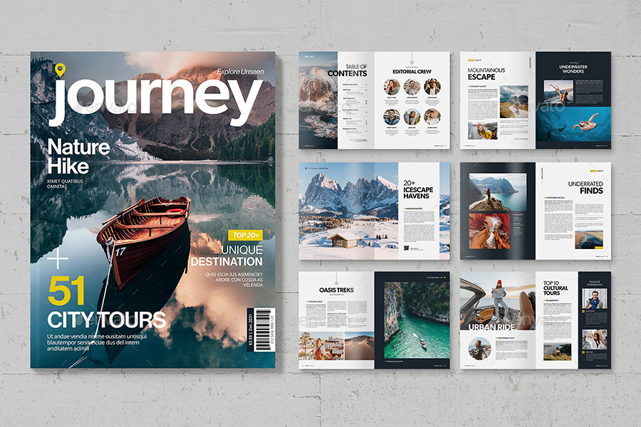 Travel Magazine Template, Print Templates | GraphicRiver