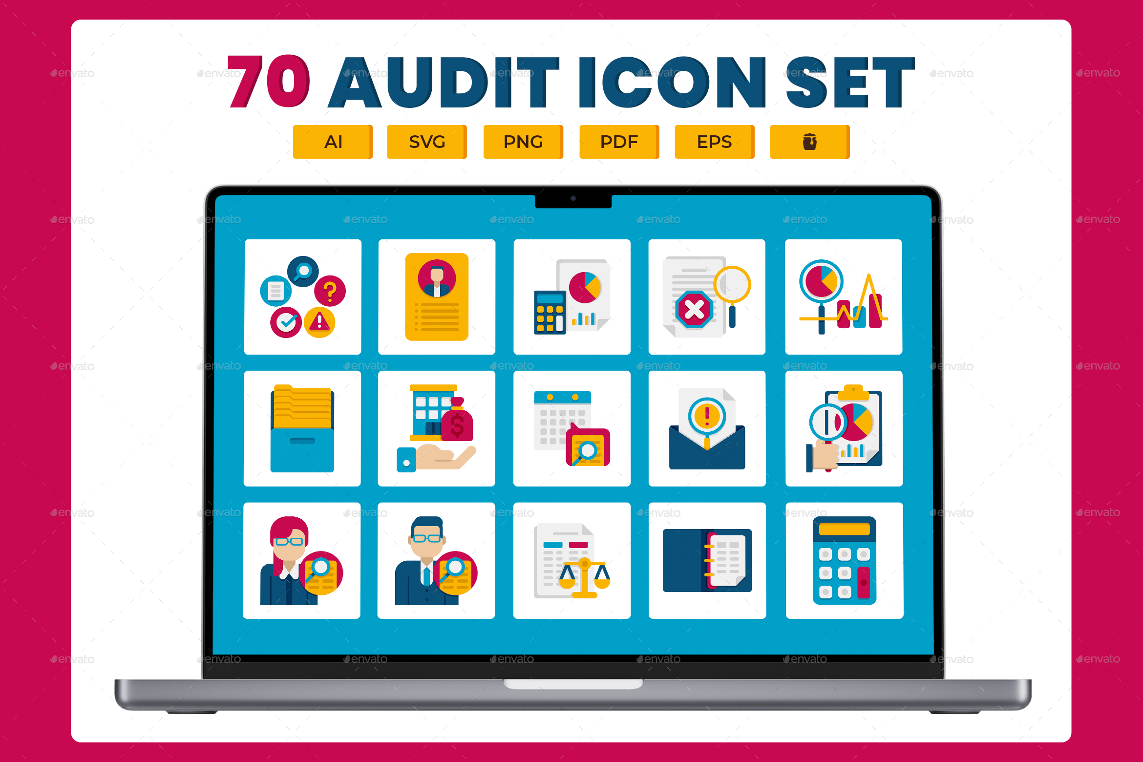 70 Inspection Icons | Dualine Series, Icons | GraphicRiver