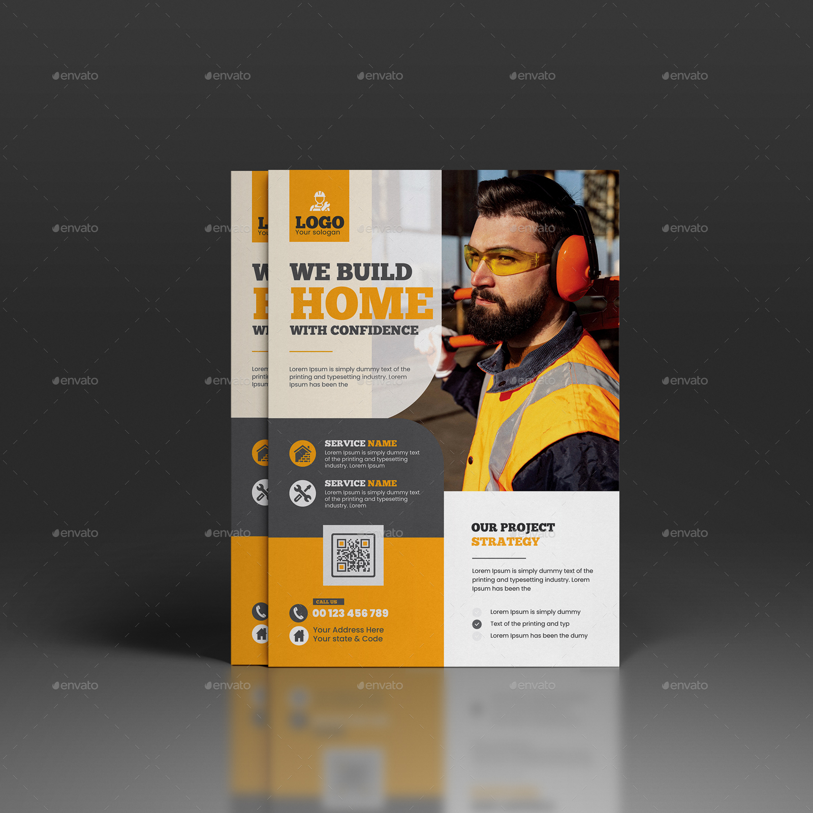 Construction Flyer Template, Print Templates | GraphicRiver