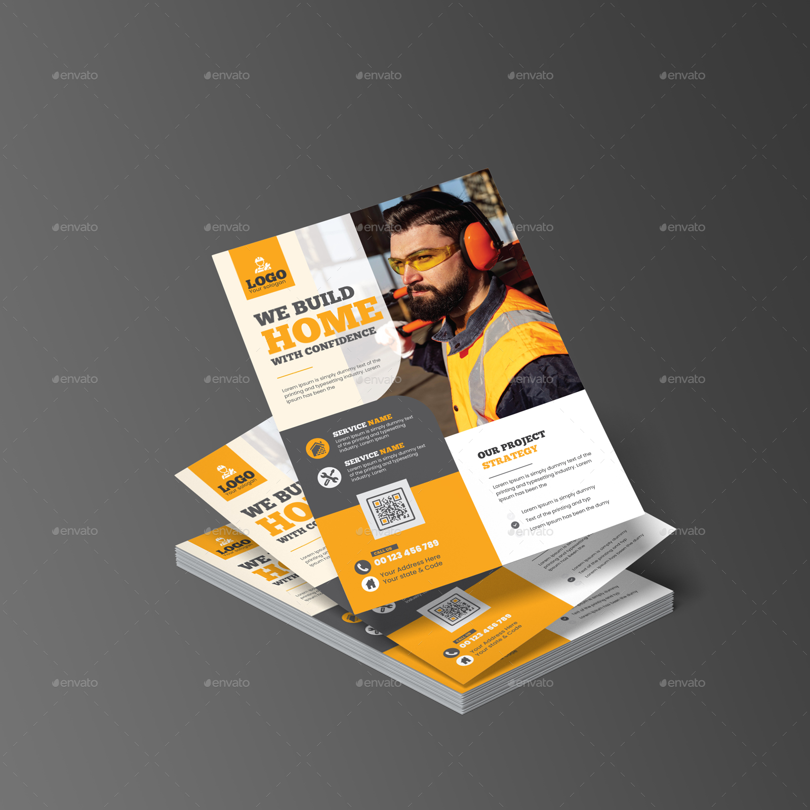 Construction Flyer Template, Print Templates | GraphicRiver