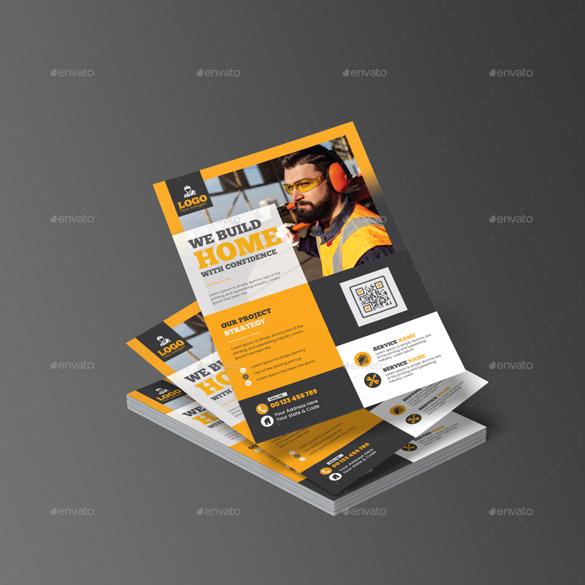 Construction Flyer Template, Print Templates | GraphicRiver