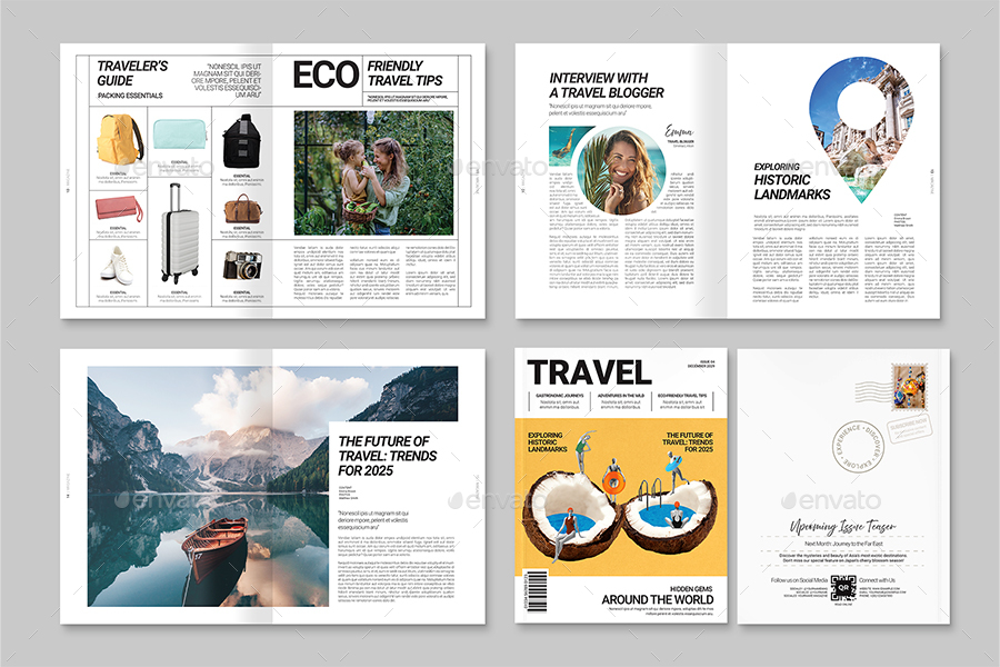 Travel Magazine Template, Print Templates | GraphicRiver