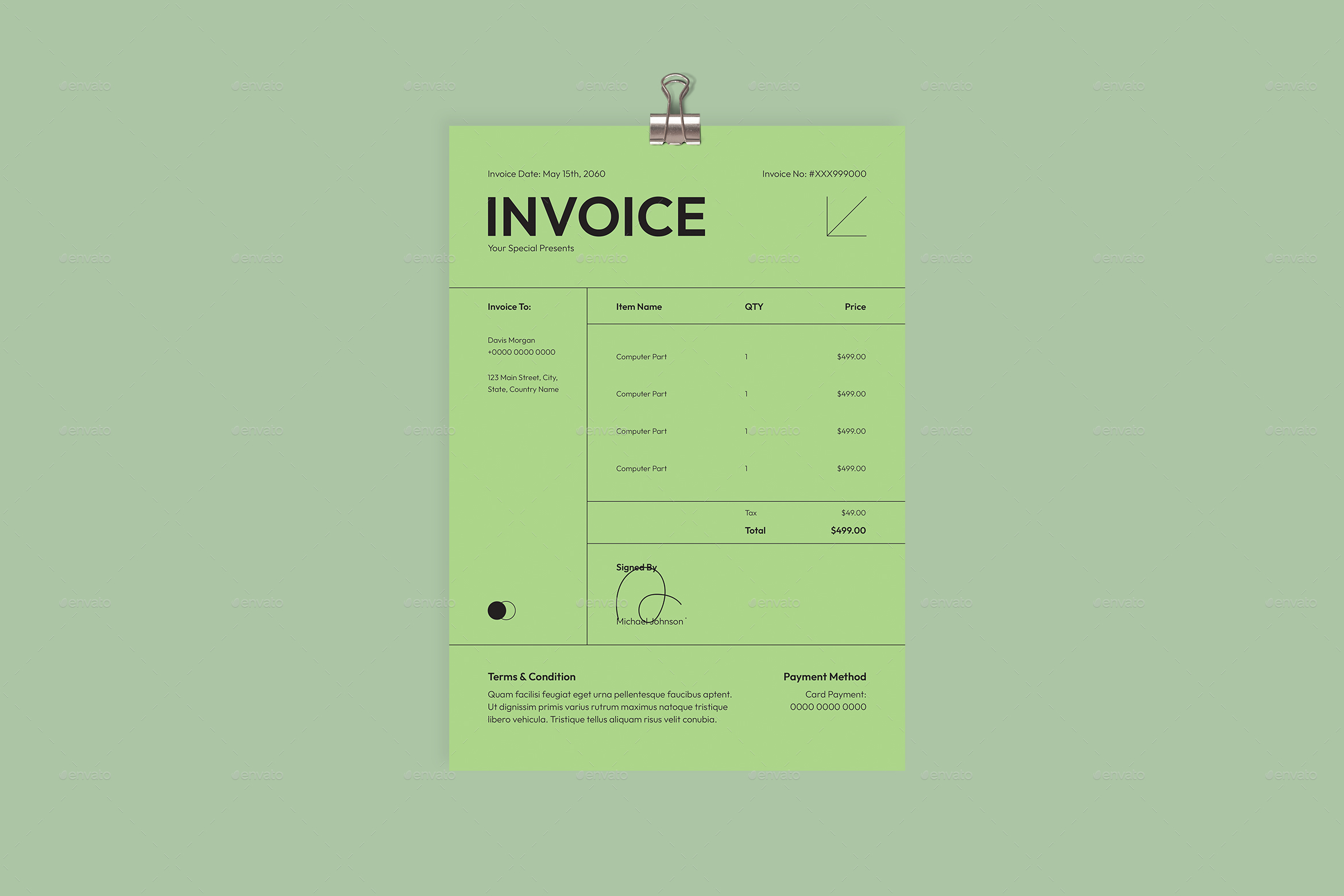 Green Modern Style Invoice, Print Templates | GraphicRiver