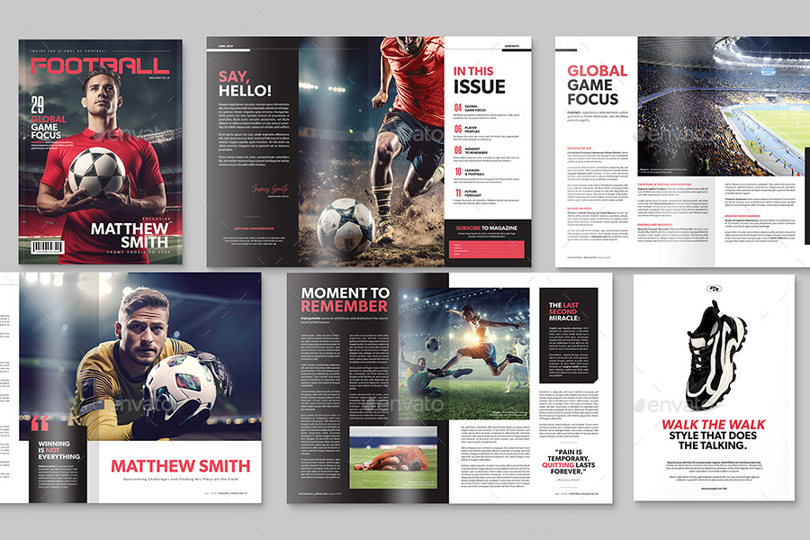 Soccer Football Sports Magazine Template, Print Templates | GraphicRiver