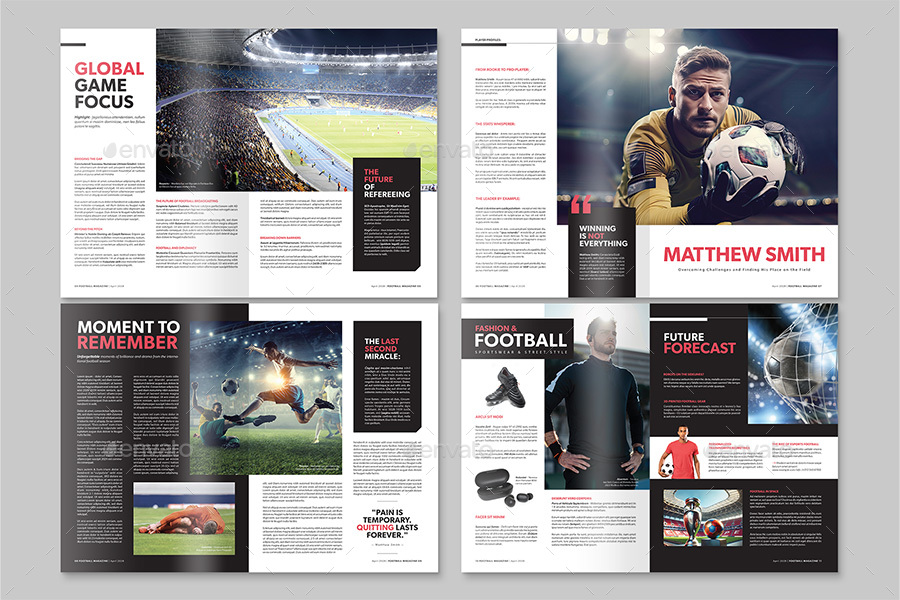 Soccer Football Sports Magazine Template, Print Templates | GraphicRiver