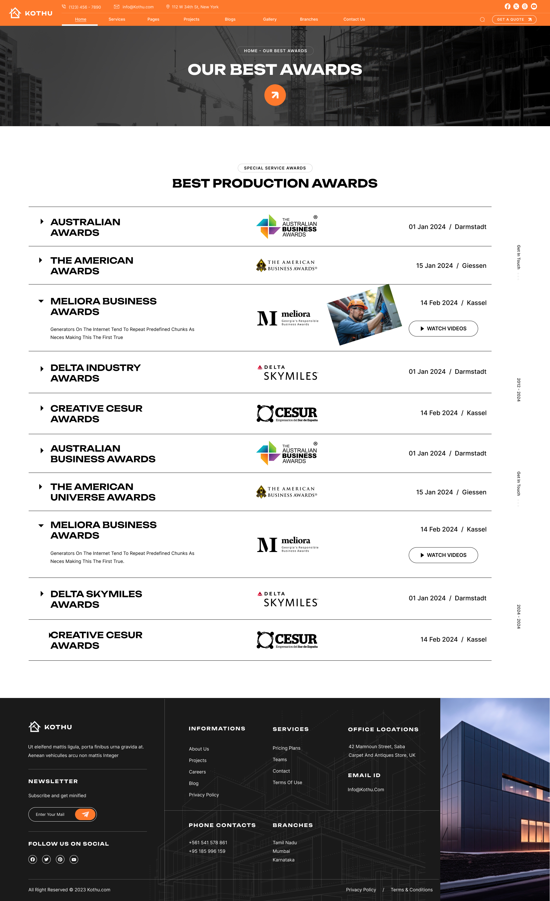 Kothu - Architect, Building Construction Company Website Figma UI ...