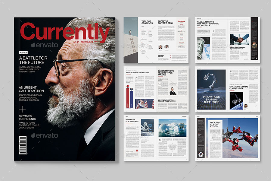 Modern News Magazine Template, Print Templates | GraphicRiver