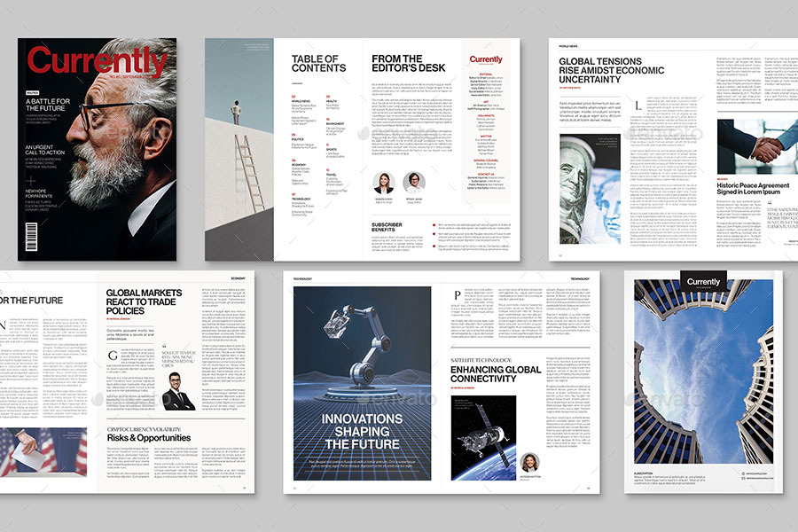 Modern News Magazine Template, Print Templates | GraphicRiver
