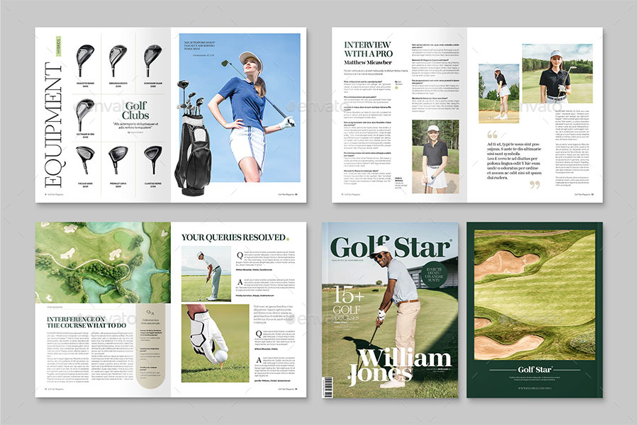 Golf Magazine Template, Print Templates | GraphicRiver