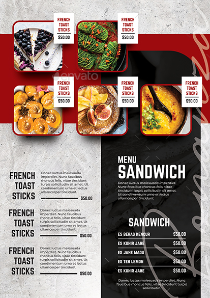 Rustic Food Menu, Print Templates | GraphicRiver