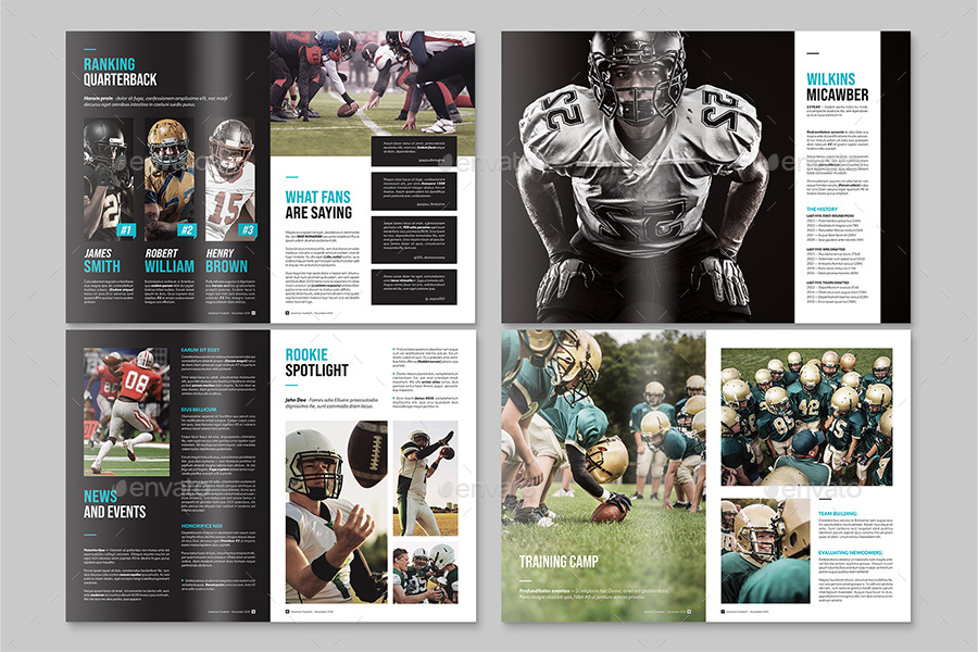 American Football Magazine Template, Print Templates | GraphicRiver