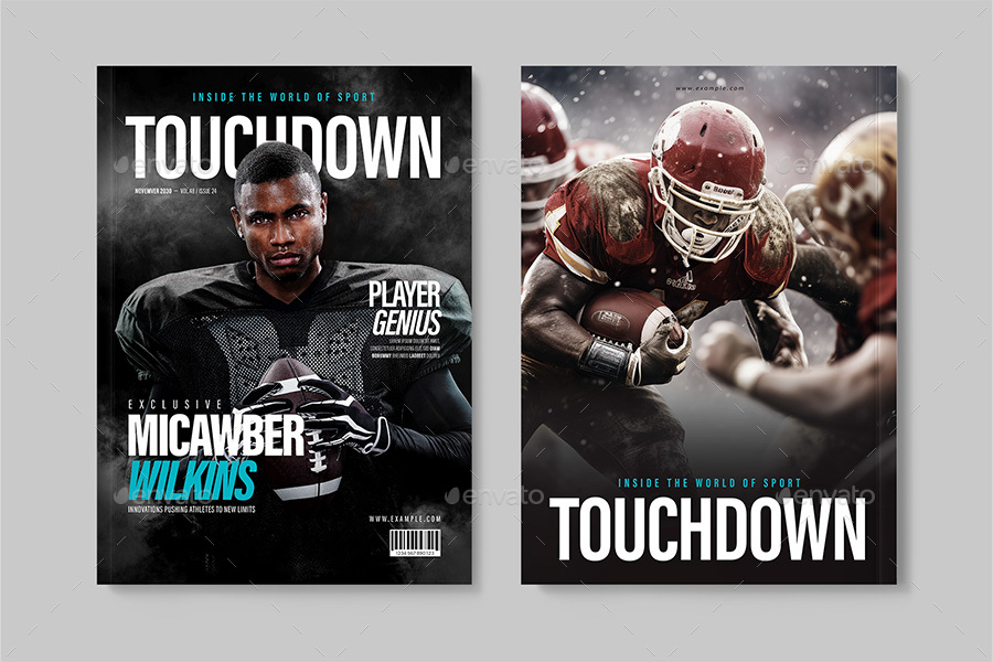American Football Magazine Template, Print Templates | GraphicRiver