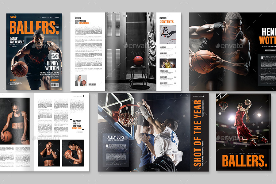 Basketball Magazine Template, Print Templates | GraphicRiver