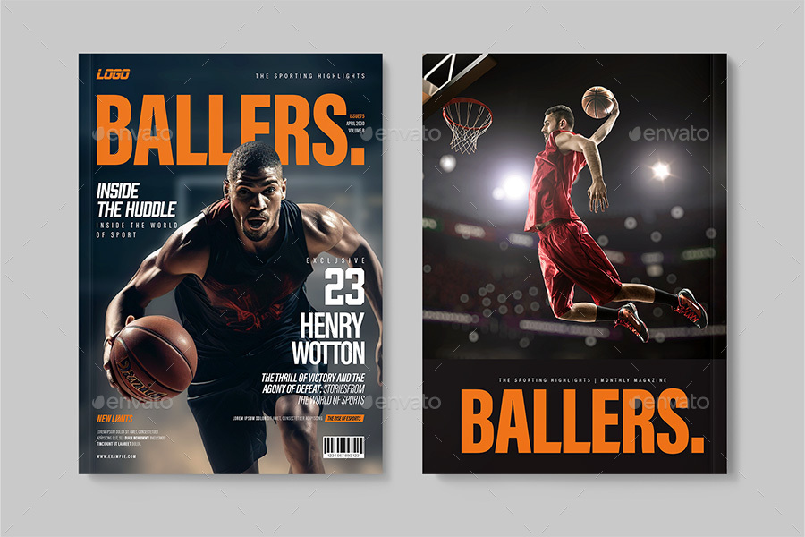 Basketball Magazine Template, Print Templates | GraphicRiver