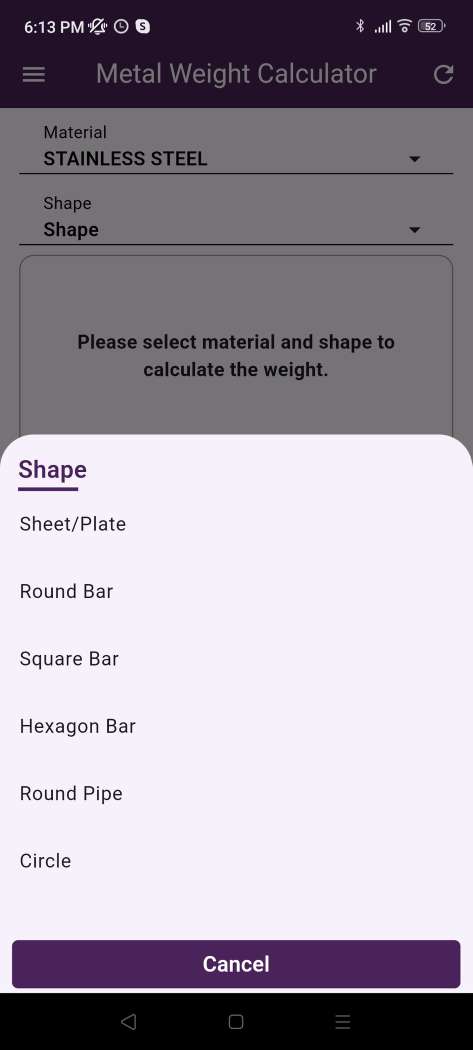 Metal Weight Calculator by Amarinfotech_Official | CodeCanyon