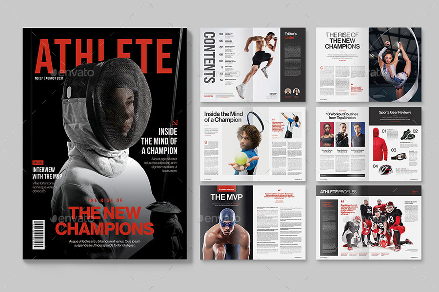 Sports Magazine Template, Print Templates | GraphicRiver