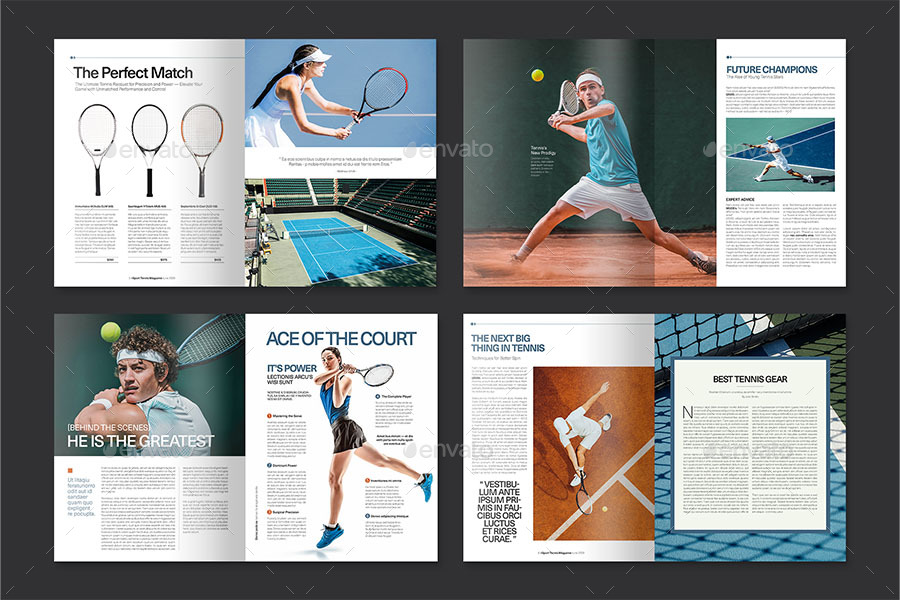 Tennis Magazine Template, Print Templates | GraphicRiver