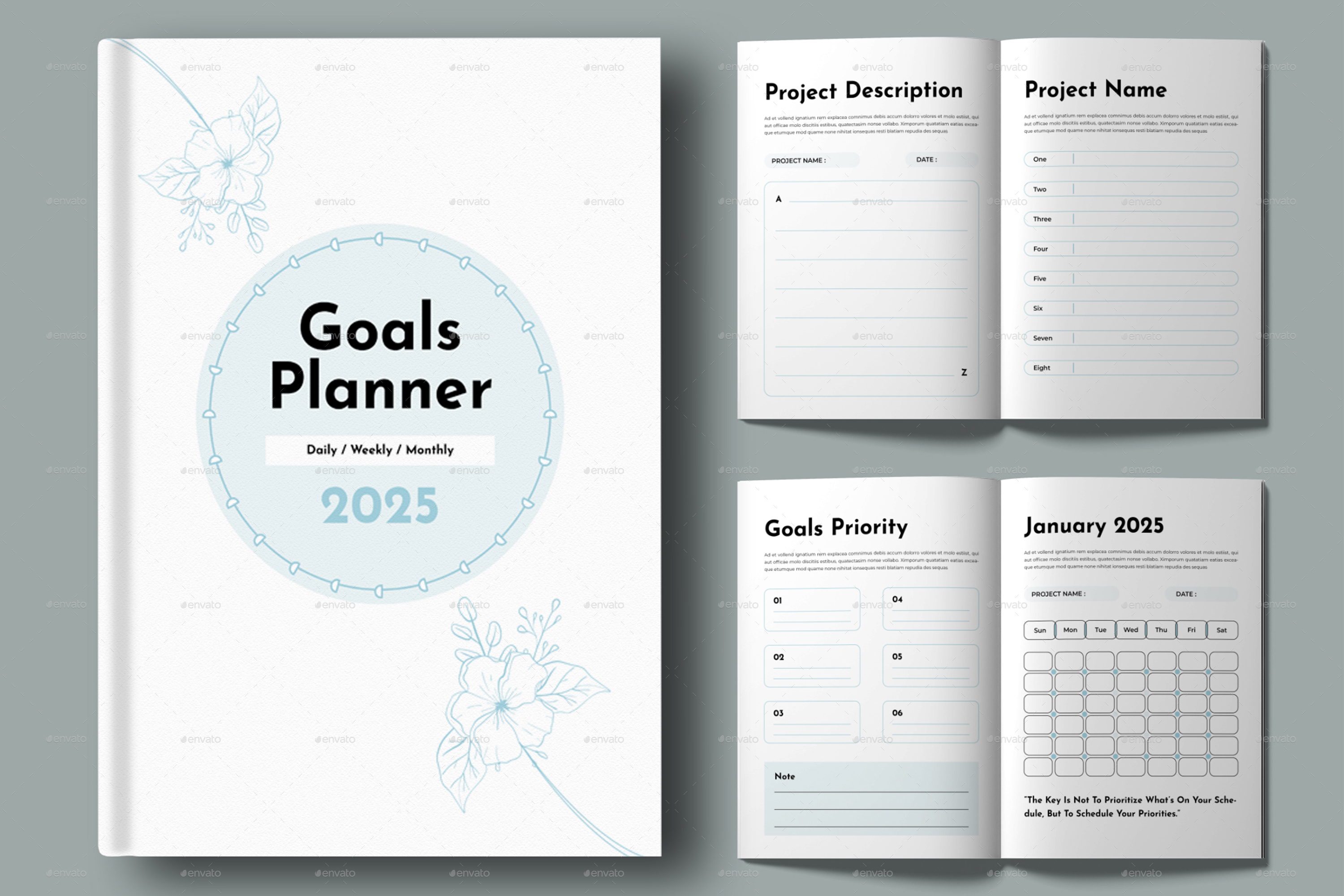 Goals Planner Layout, Print Templates | GraphicRiver