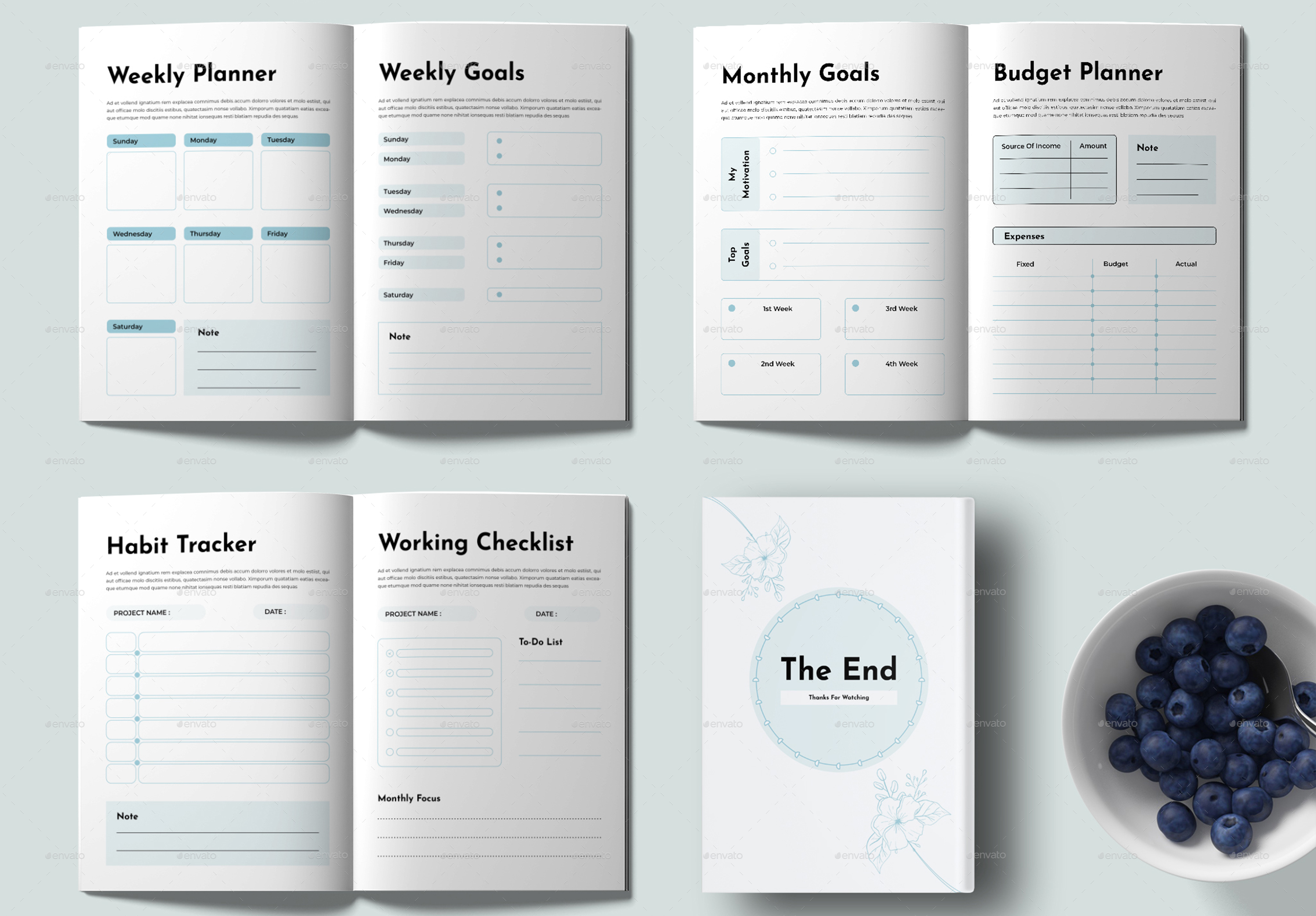 Goals Planner Layout, Print Templates | GraphicRiver