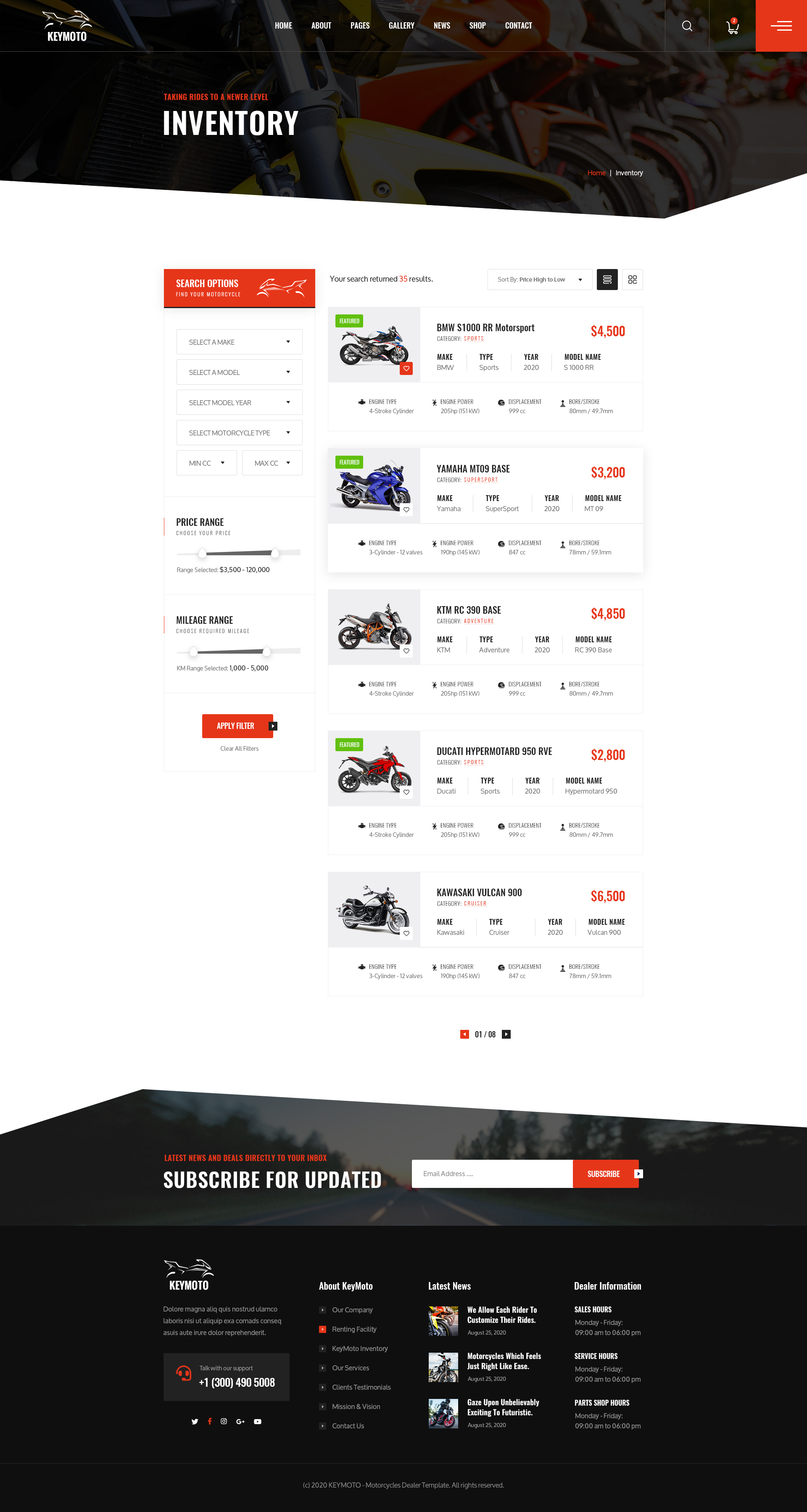 Keymoto - Motorcycle PSD Template by Templines | ThemeForest