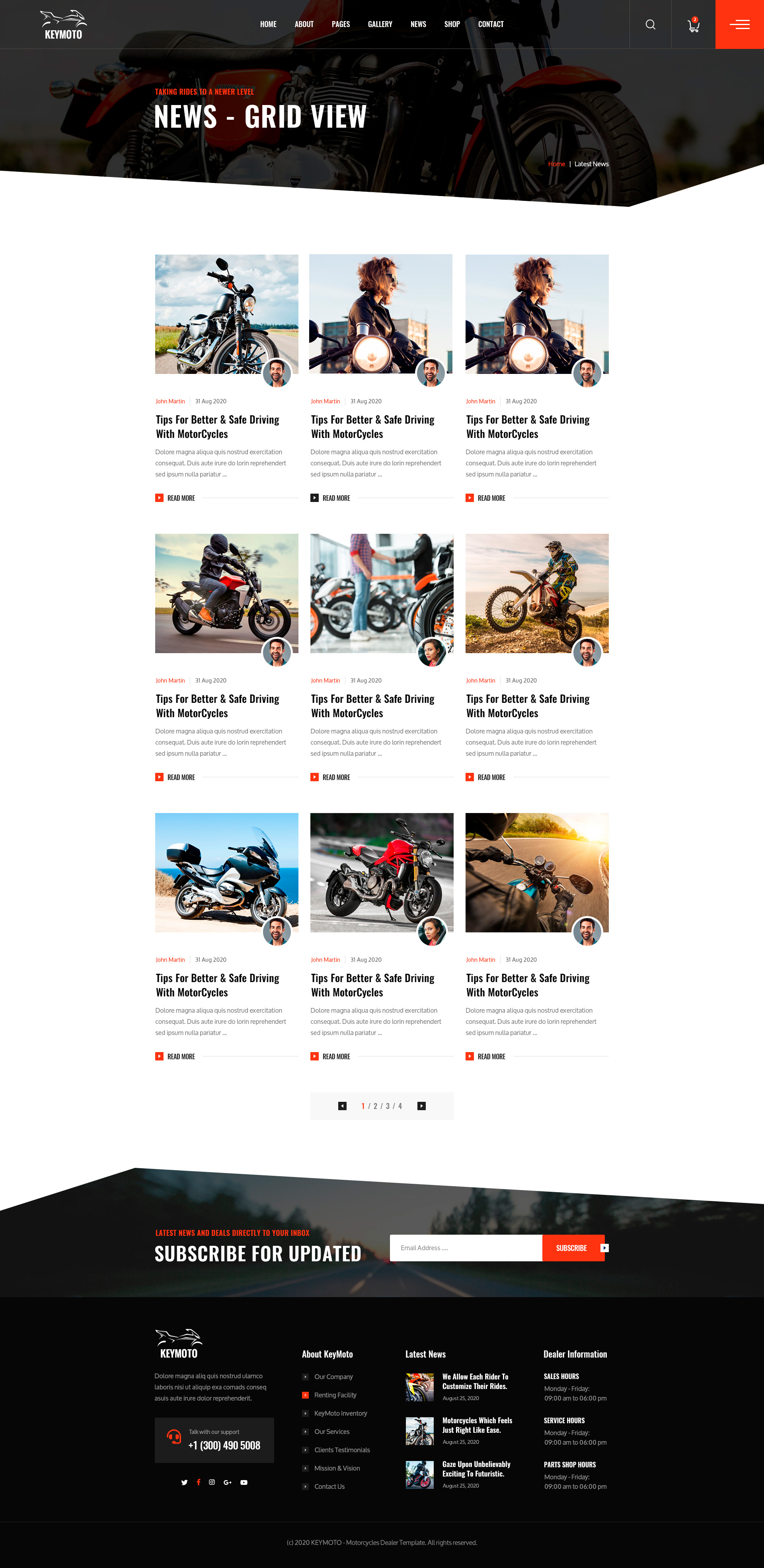 Keymoto - Motorcycle PSD Template by Templines | ThemeForest