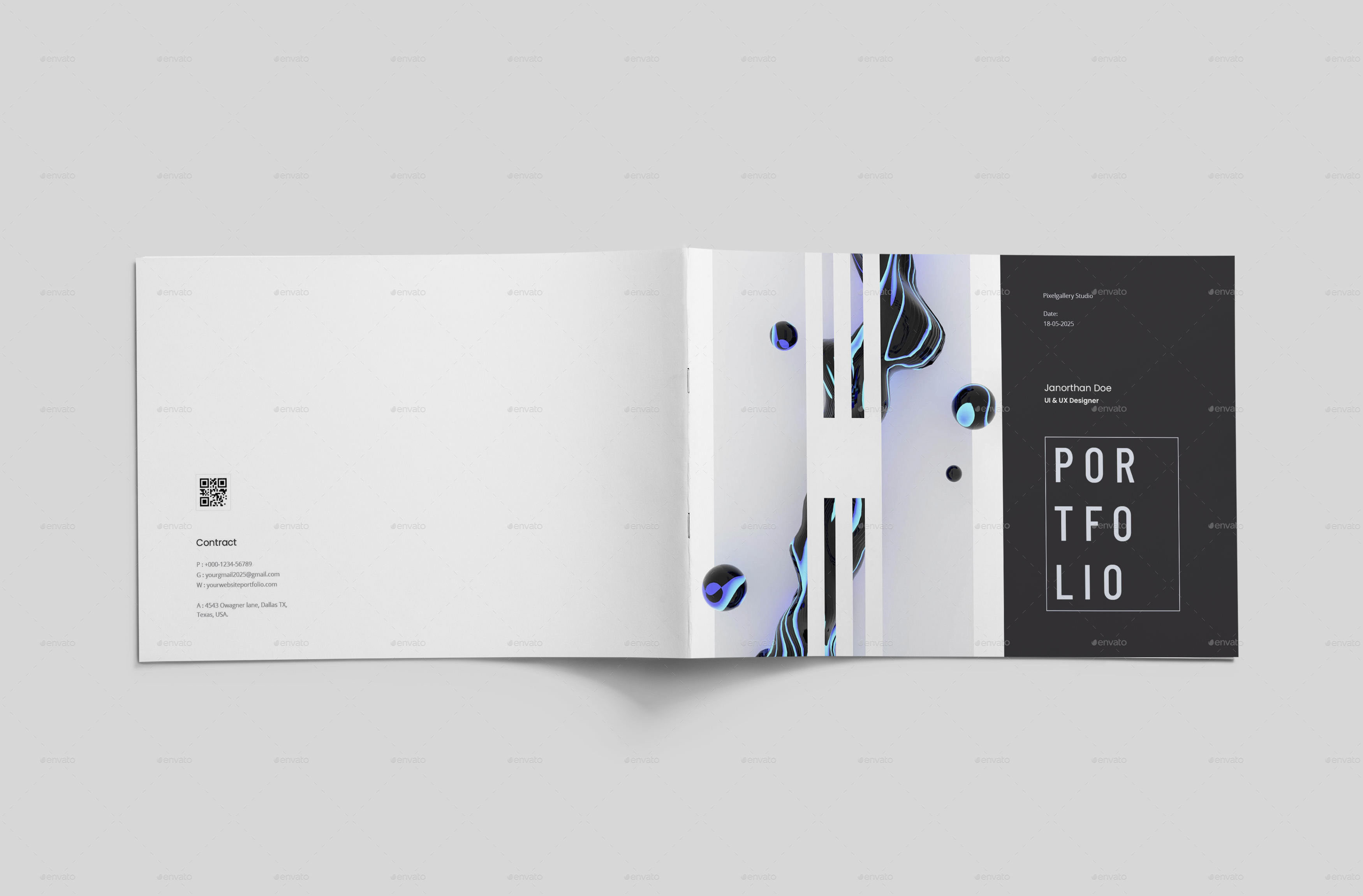 Horizontal Protfolio Template, Print Templates | GraphicRiver